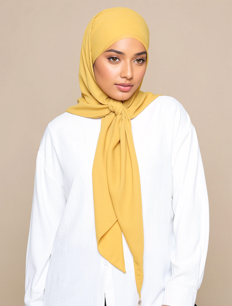 Korean Chiffon Tri Lux Square - Mango – ADLINA ANIS