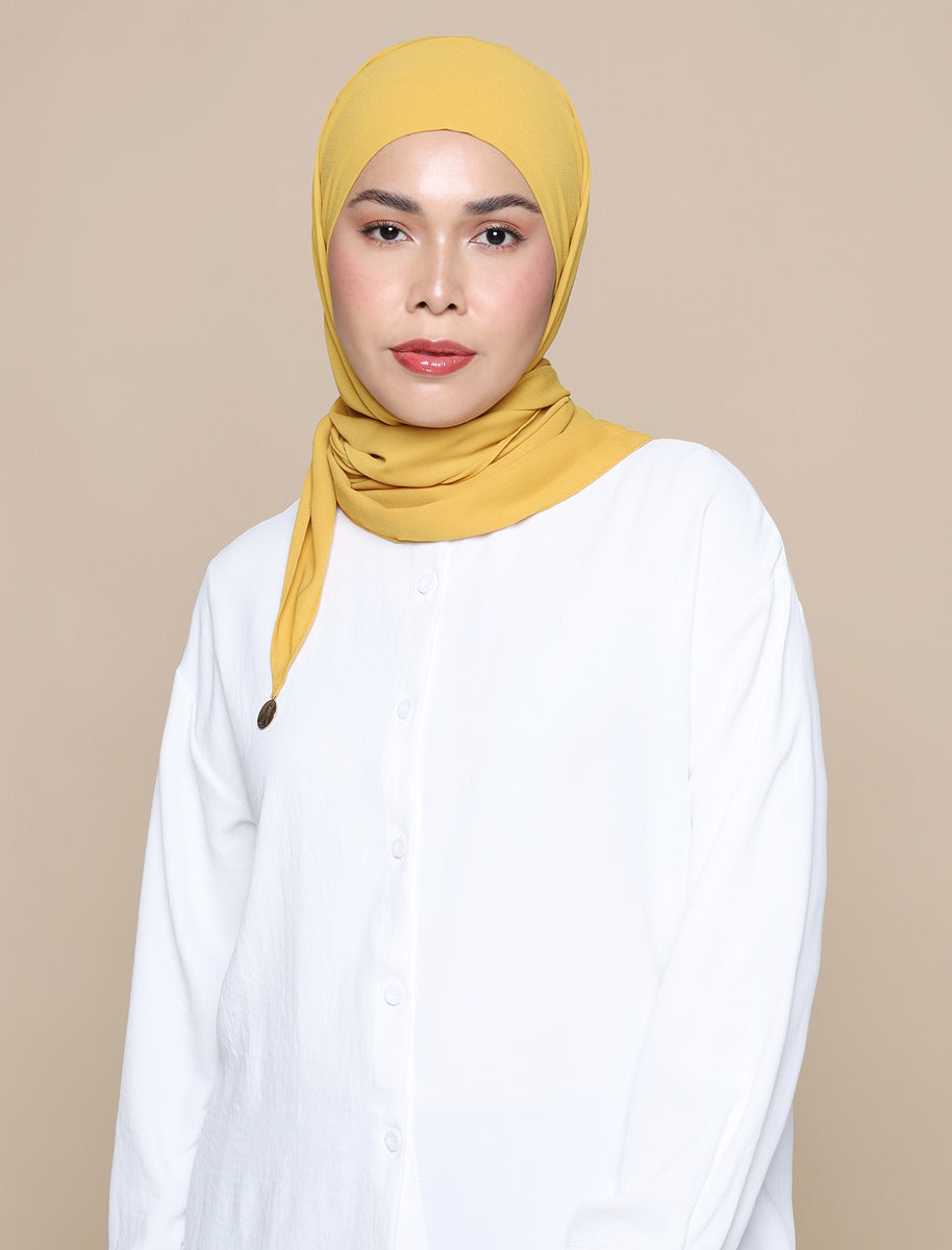 Korean Chiffon Tri Lux Square - Mango – ADLINA ANIS