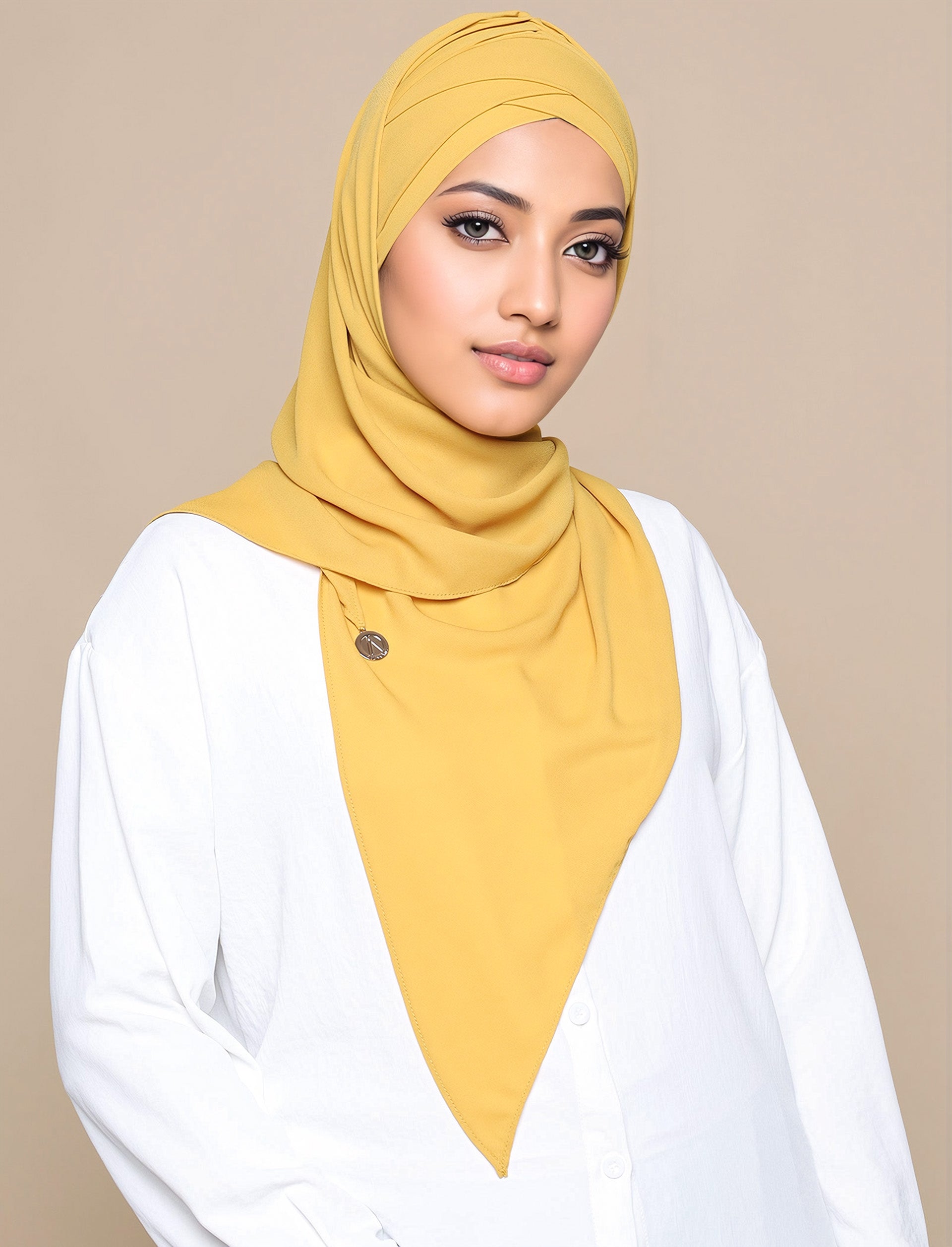 Korean Chiffon Tri Lux Turban - Mango – ADLINA ANIS