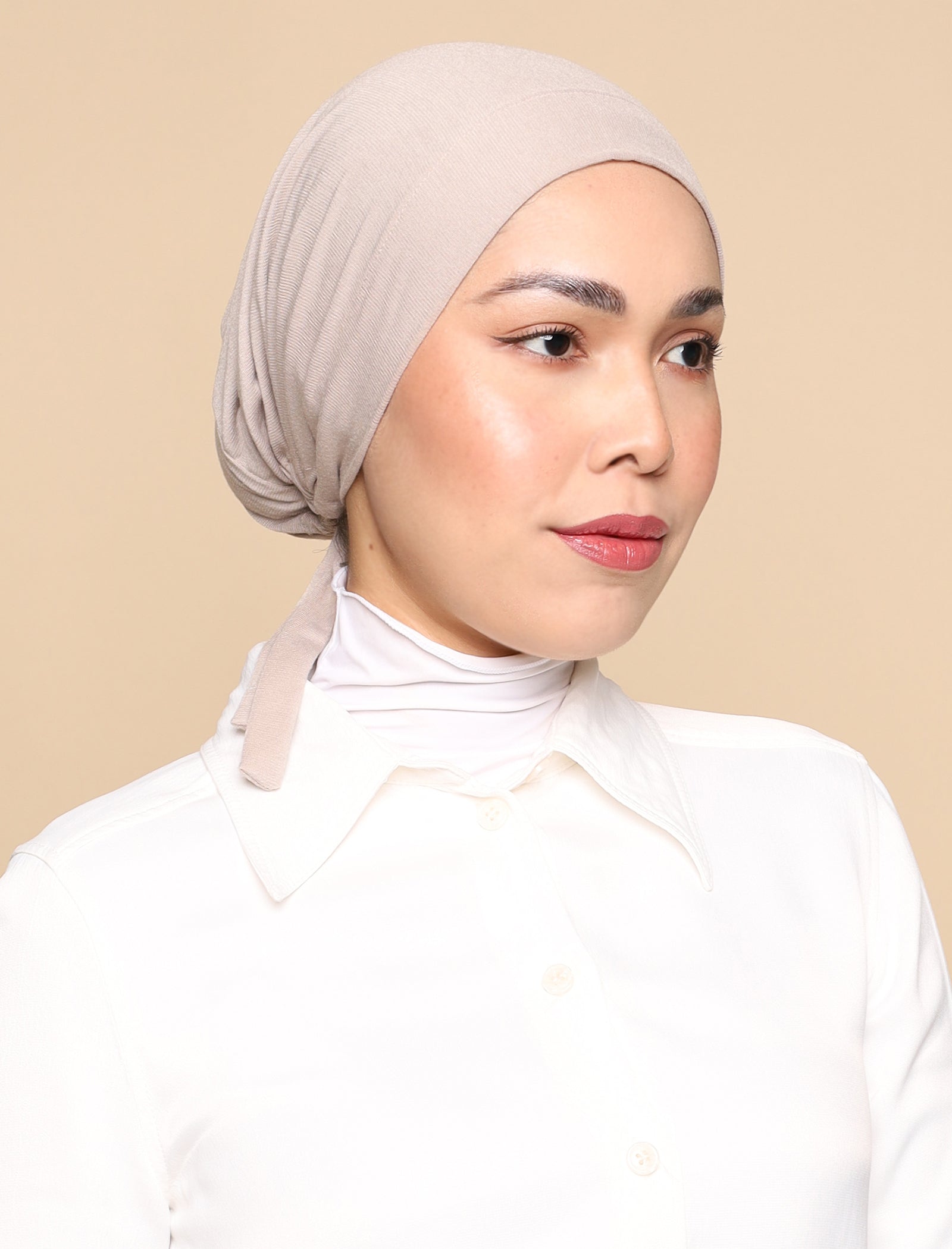 Bonnet Soft Jersey Underscarf - Khaki – ADLINA ANIS