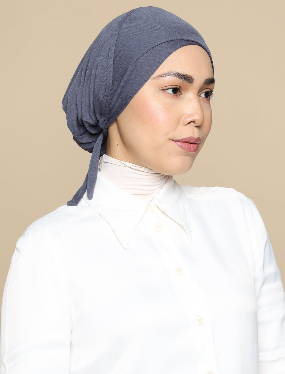 V Bonnet Soft Jersey Underscarf - Charcoal Grey – ADLINA ANIS