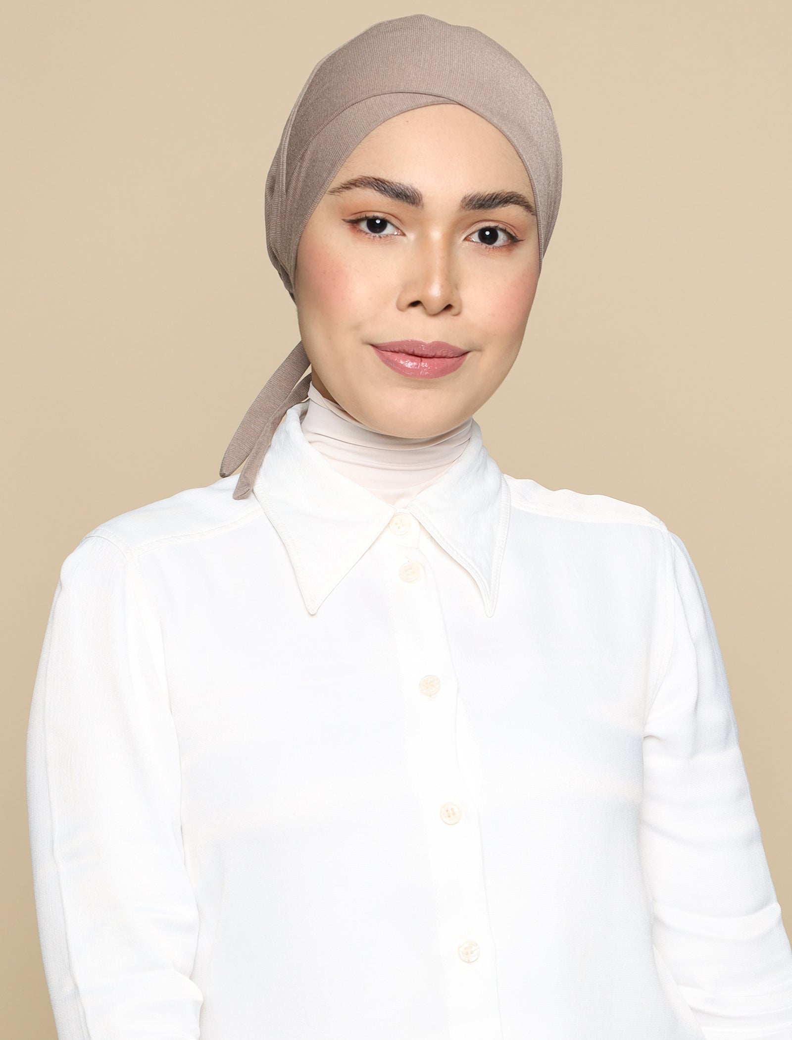 V Bonnet Soft Jersey Underscarf - Earth Stone – ADLINA ANIS